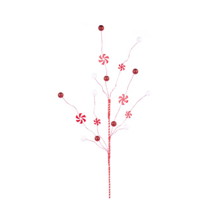 29"L Curly Peppermint Spray – Nick's Seasonal Décor