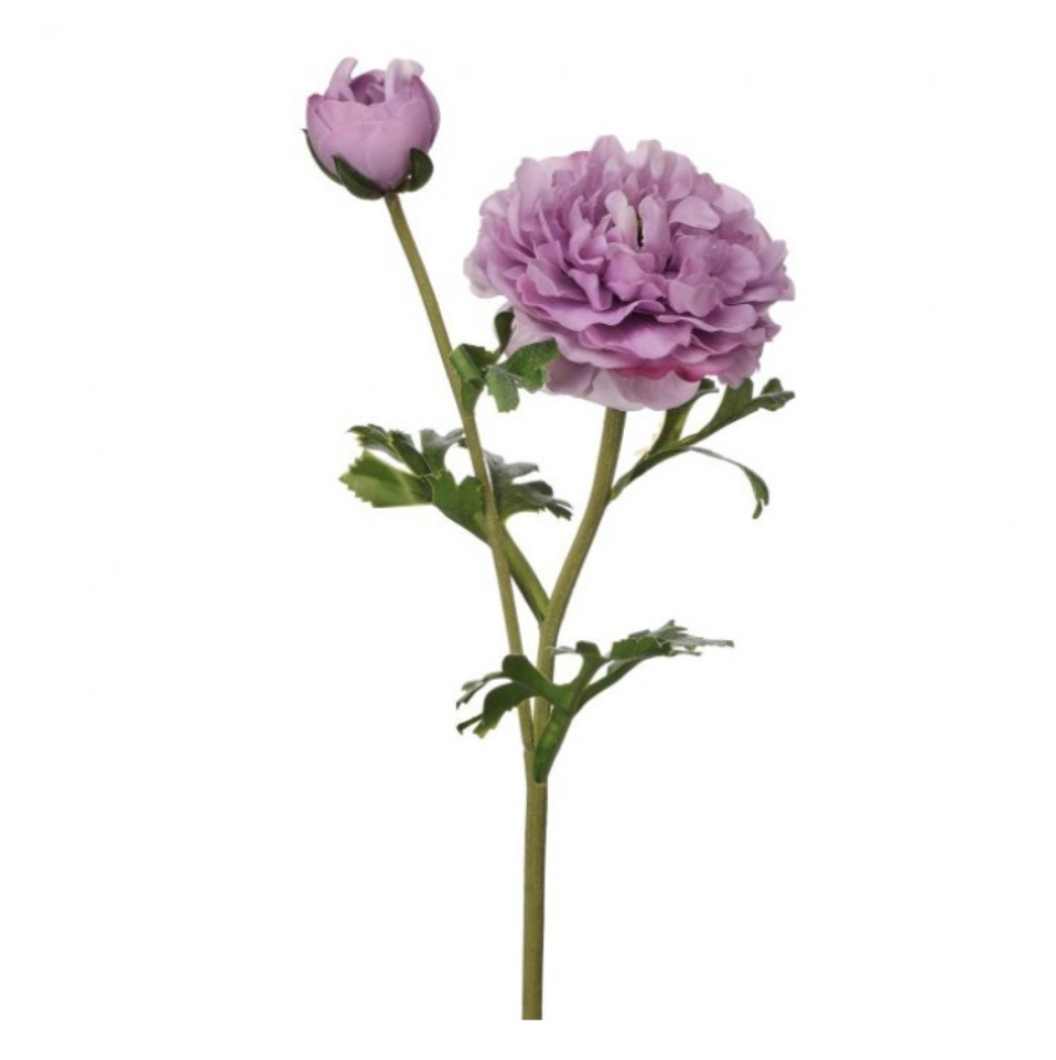 19" Just Cut Clooney Ranunculus +Bud (Lavender) – Nick's Seasonal Décor