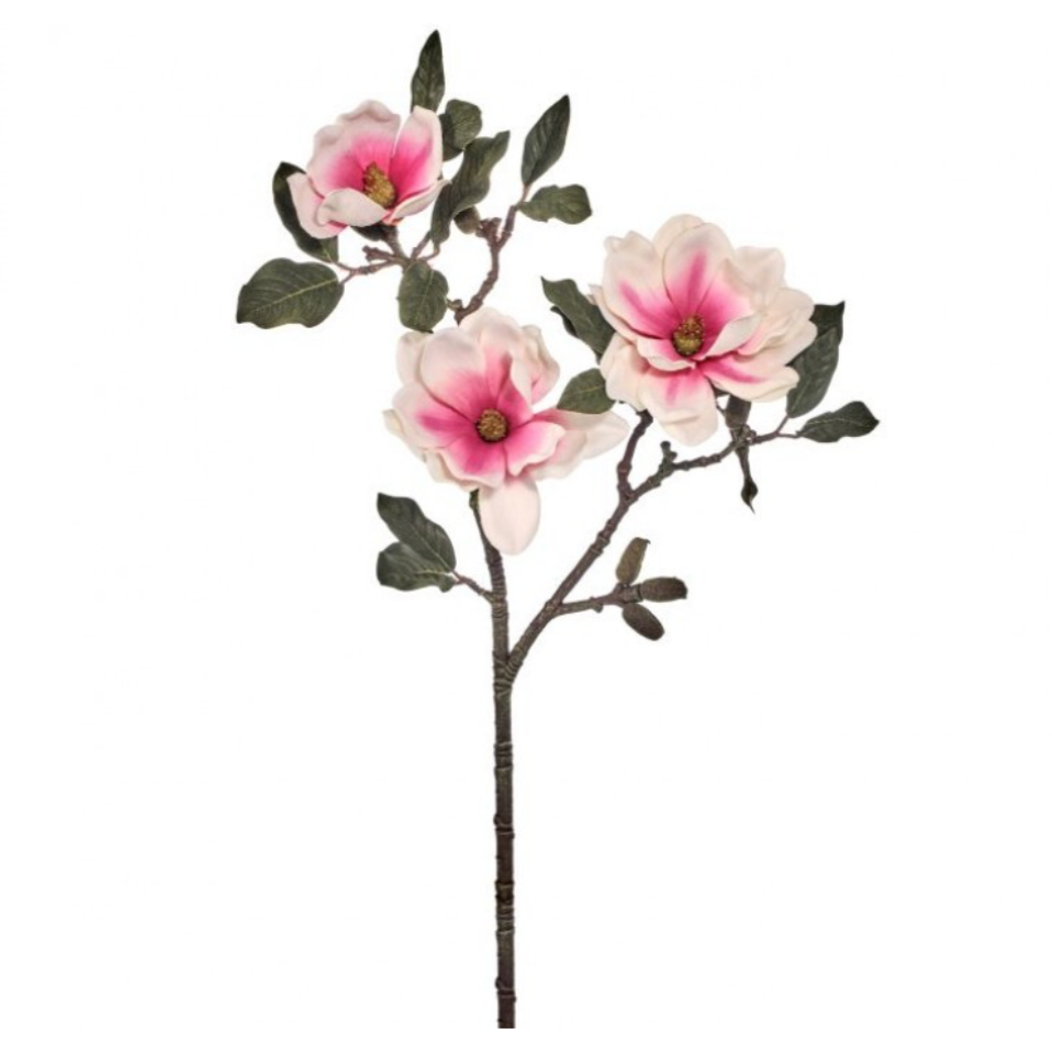 19" Triple Magnolia Bloom Spray (Pink/White) – Nick's Seasonal Décor