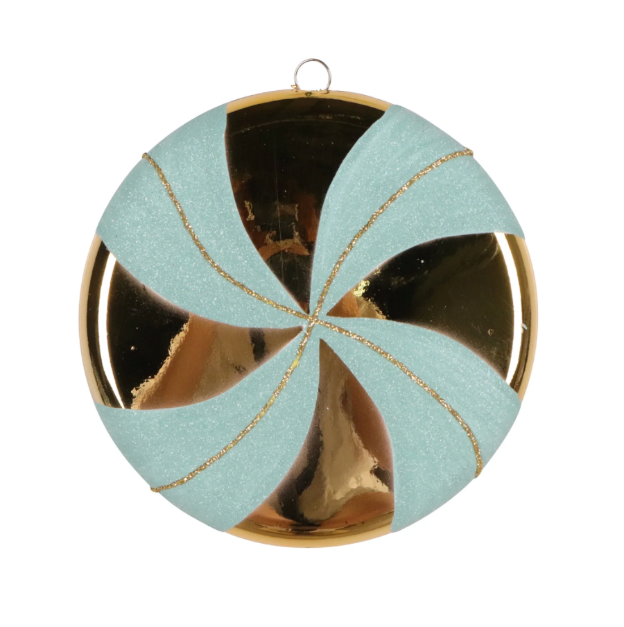 6" Candy Disk (Mint & Gold) Farrisilk – Nick's Seasonal Décor