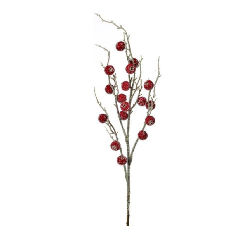 36" Iced Jumbo Berry Spray (Red) – Nick's Seasonal Décor