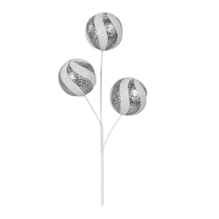 11"L Glitter Ball Pick x3 – Nick's Seasonal Décor